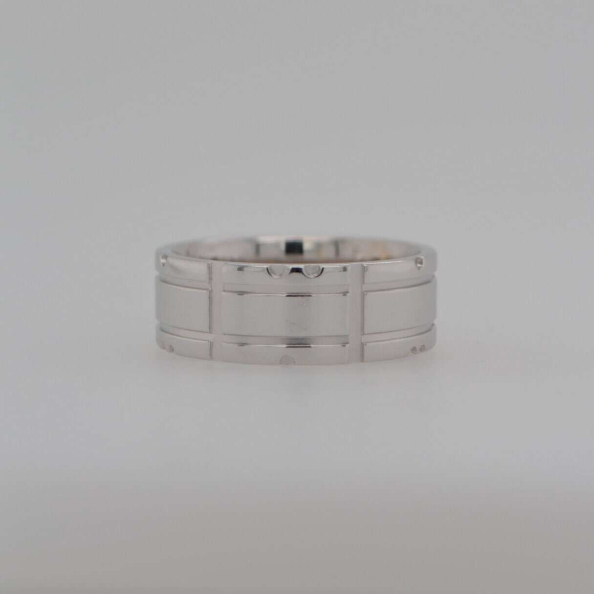 14K Geometric Grooved Flat Band - JC Jewelers